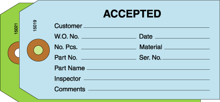 Find Your Production/Inspection Tags in Many Styles Here at Linton!